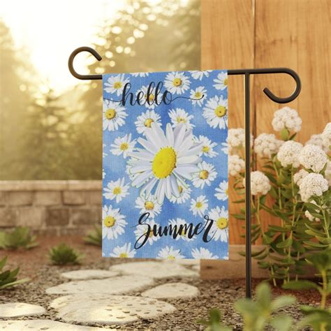 Daisy Hello Summer Garden Decor Banner Flagoriginal Design By Angela