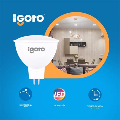 Foco Led Gu10 5w Calido Igoto Proveedora Eléctrica Rh
