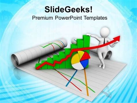 Man Holding Bar Graph And Pie Chart PowerPoint Templates Ppt Backgrounds For Slides