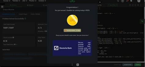Abishek Kumar Ts On Linkedin Geekstreak2024 Deutschebank Geeksforgeeks Codingchallenge