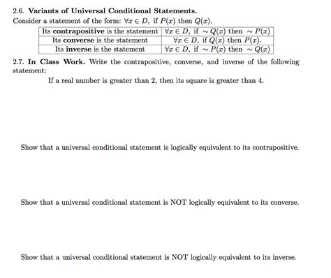 Solved 26 Variants Of Universal Conditional Statements