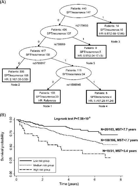 survival tree analysis on the association between rgs genetic