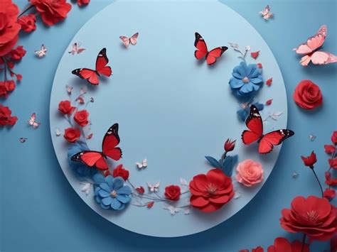 Premium Photo Floral Red Red Rosy Mockup Background Backdropd