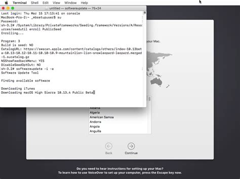 Using Terminal At Macos Setup Assistant Chris