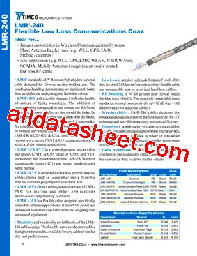LMR Datasheet PDF Pasternack Enterprises Inc