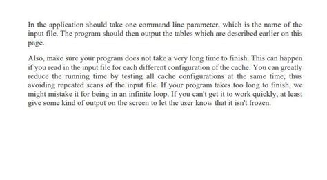 Description Of Designing A Cache Simulator The Chegg