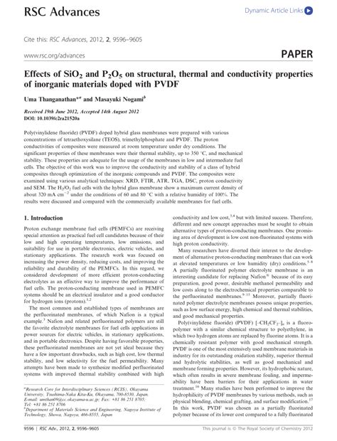 Pdf Effects Of Sio2 And P2o5 On Structural Thermal And Conductivity Properties Of Inorganic