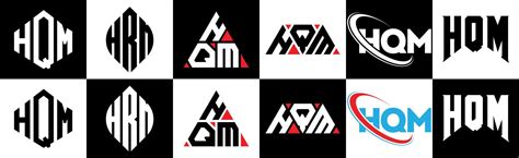 Hqm Letter Logo Design In Six Style Hqm Polygon Circle Triangle