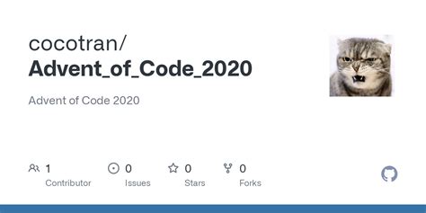 Github Cocotranadventofcode2020 Advent Of Code 2020