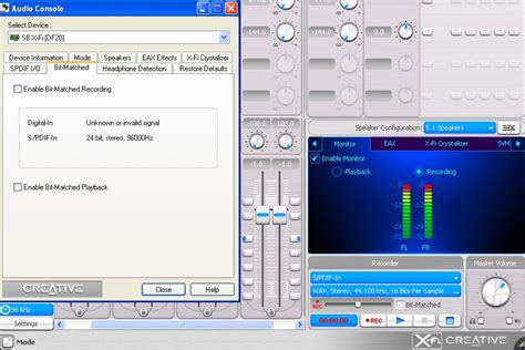 SPDIF And Bit Accurate Playback With Creative Sound Cards