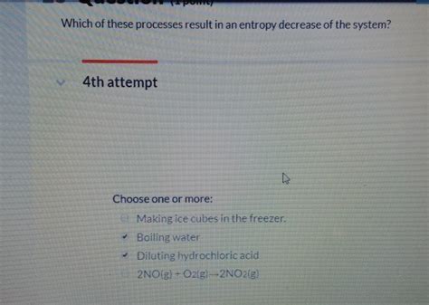 Solved Which Of These Processes Result In An Entropy