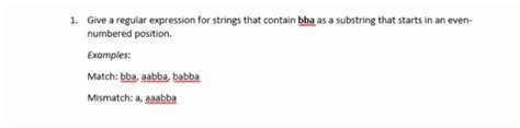 Solved 1 Give A Regular Expression For Strings That Contain