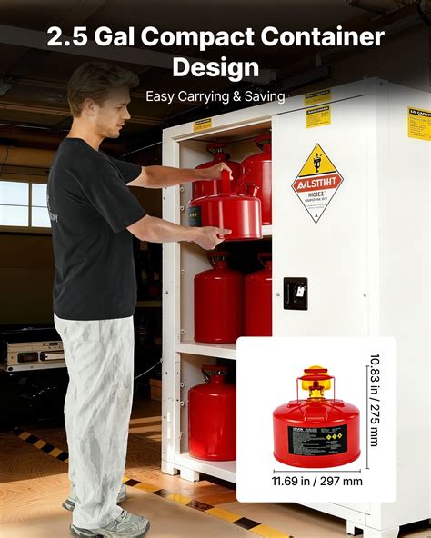 Vevor Safety Gas Can 2 5 Gallon 11 69 X 10 83 Inch