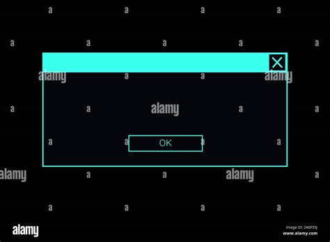 System Message Dialog Box Neon Error Or Information Window Frame Stock Vector Image Art Alamy
