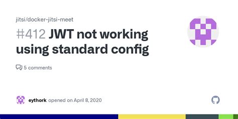 Jwt Not Working Using Standard Config · Issue 412 · Jitsidocker Jitsi