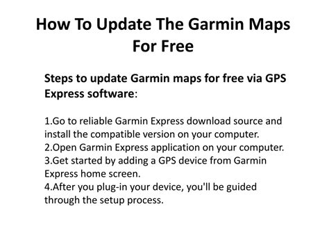 PPT How To Update The Garmin Maps For Free PowerPoint Presentation Free Download ID 9816040