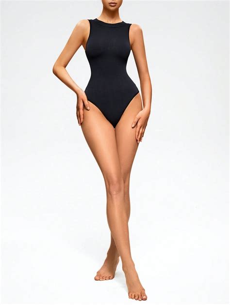 Shein Shape Solid Shapewear Bodysuit Shein Usa