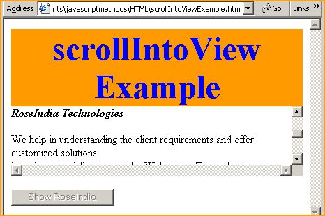 JavaScript ScrollIntoView Method