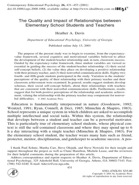 The Quality And Impact Of Relationships Download Free Pdf Self
