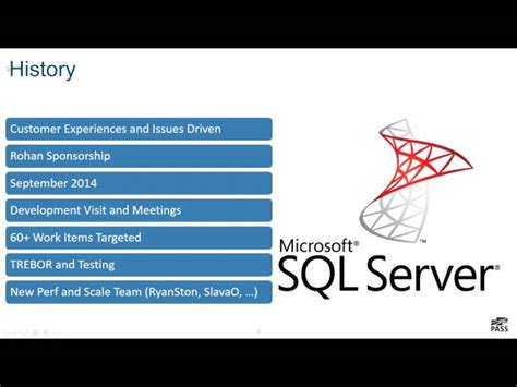 Pass Data Community Summit Talk Sql Server 2016 Just Works Faster Performance Improvements In