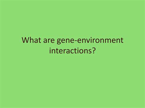 Gene Environment Interactions Pptx
