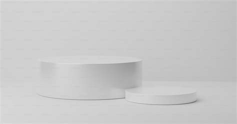 회색 배경에 밝은 원형 연단의 3d 렌더링 둥근 받침대가 있는 추상적인 배경 제품을 보여주기 위한 빈 무대 사진 Unsplash의 개념 이미지