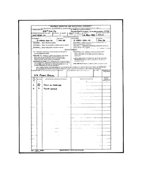 Da Form 2404 Printable Form 2025