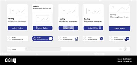 Multiple Cards Design User Interface Components And Elements Stock Vector Image And Art Alamy
