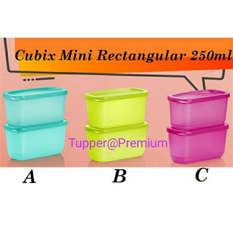 Ready Stock Tupperware Cubix Mini Rectangular 250ml Set A B Or C