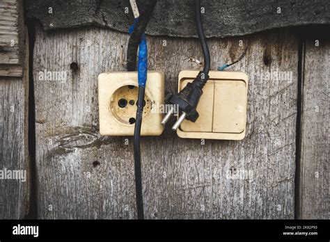 Old Socket Switch And Socket Broken Electrical Appliances Dangerous