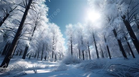 3d 숲의 겨울 원더랜드 눈 덮인 겨울 숲 눈 나무 배경 일러스트 및 사진 무료 다운로드 Pngtree