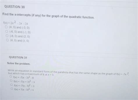 Solved Find The X Intercepts If Any For The Graph Of The Chegg