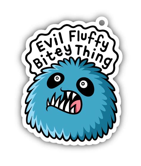 Evil Fluffy Bitey Thing Double Sided Keyring Genki Gear