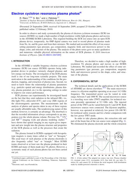 Pdf Electron Cyclotron Resonance Plasma Photos