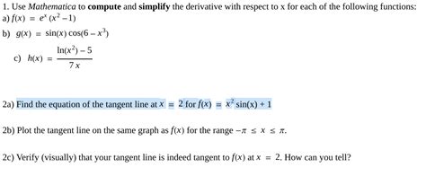 Solved 1 Use Mathematica To Compute And Simplify The