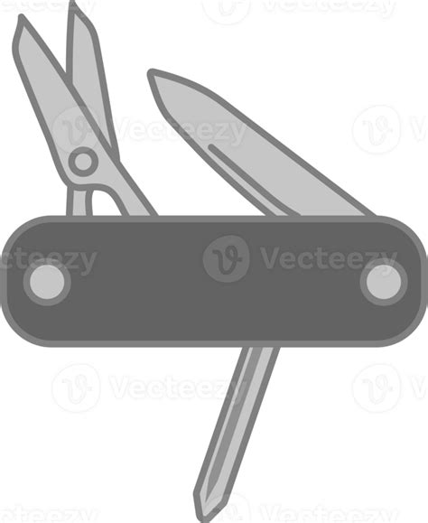 Illustration Of A Silver Swiss Army Knife 66226409 Png