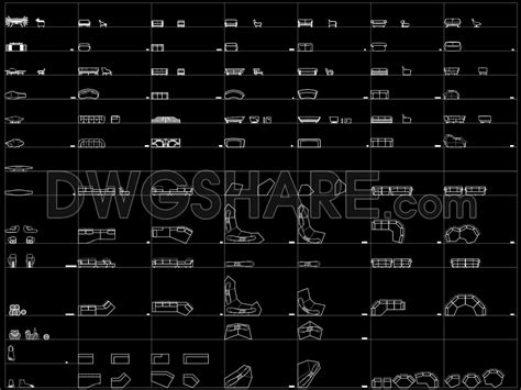 251 CAD Blocks For Various Types Of Sofa Seating Arrangements
