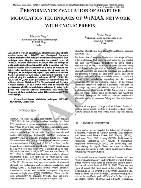 7 Ijaest Volume No 3 Issue No 1 Performance Evaluation Of Adaptive Modulation Techniques Of