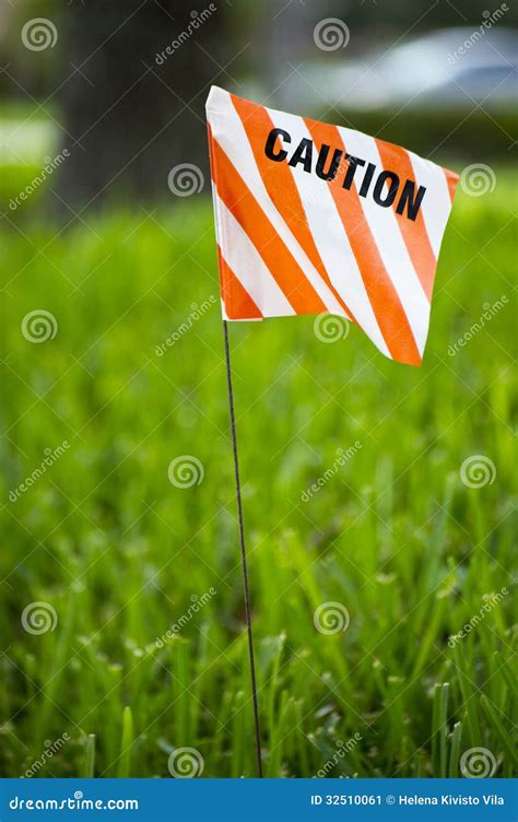 Caution Flag Stock Image Image Of Grass Hazard Caution 32510061