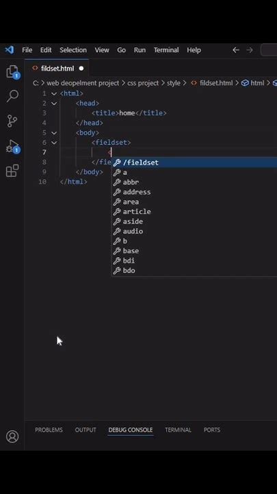 Html Fieldset Tag Shorts Shortvideo Html Vs Coding Web Youtube