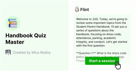 Handbook Quiz Master Flint