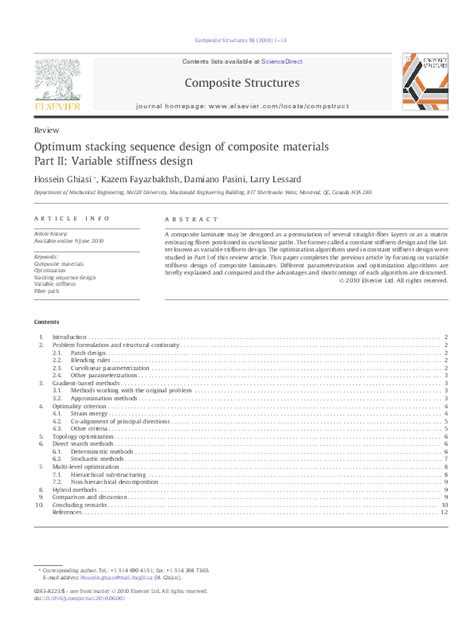 pdf optimum stacking sequence design of composite materials part ii