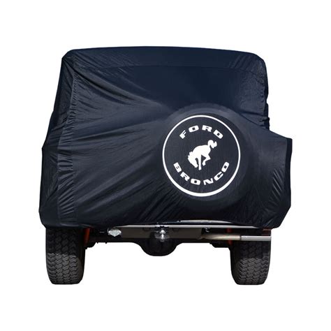 Indoor Bronco Cover W Script Black Precision Fit 1966 77 Ford Bronco
