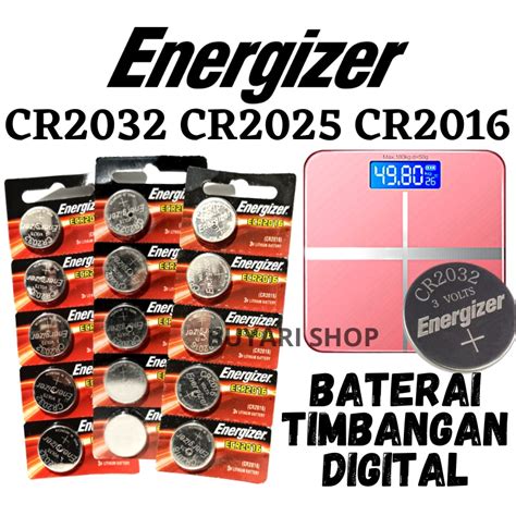 Jual Baterai CR2032 CR2025 CR2016 Energizer 3V Baterai Timbangan Digital Badan Lithium Button
