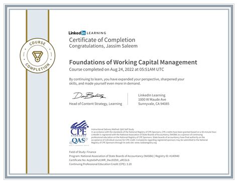 jassim saleem on linkedin certificate of completion