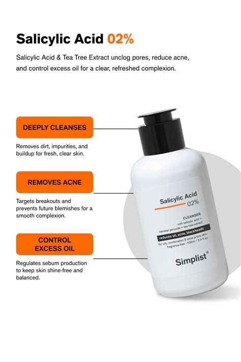 Salicylic Acid 2 Gel Cleanser Fight Acne And Unclog Pores Simplist