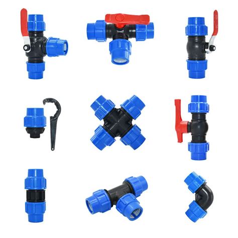 수도관 플라스틱 볼 밸브 커플러 티 엘보 플러그 크로스 퀵 커넥터 Pe 고속 피팅 20mm 25mm 32mm