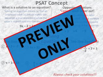 Solving One Two Step Equations Concept Review Lesson Plans TPT
