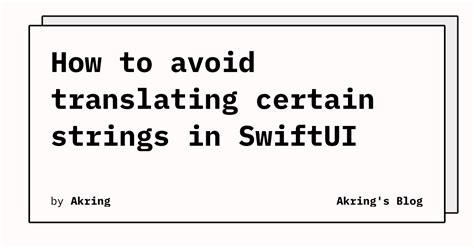 How To Avoid Translating Certain Strings In Swiftui