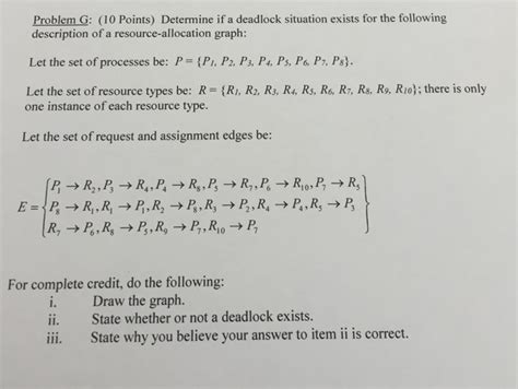 solved determine if a deadlock situation exists for the